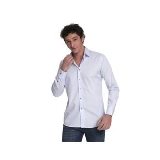 Karl Lagerfeld Hellblaues- einfarbiges Hemd - - Shirts - Herren - Wei&szlig; - XS