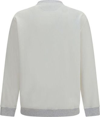 Brunello Cucinelli Mens White Cotton Sweatshirt Clothing