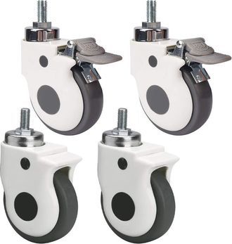 Generic Möbelrollen, Lenkrollen, 4 medizinische M8/M12-Gewinde, 7,6 cm, 10,2 cm, geräuscharme Gummiräder, universeller drehbarer Möbelwagen, Transport mit Bre