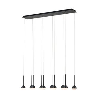 Eglo LED H&auml;ngelampe Nucetto, Pendelleuchte Esstisch, Deckenlampe h&auml;ngend dimmbar, Stahl in schwarz, Kunststoff in klar warmwei&szlig;