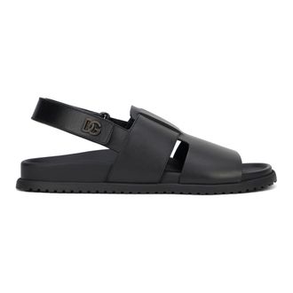 Dolce & Gabbana Glattleder-Sandalen - - Shoes - Herren - Schwarzk - 40 EU