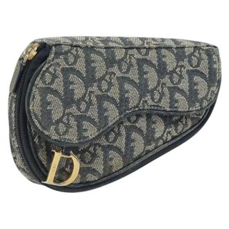Dior Mini pochette Vintage Trotter en toile Pre-owned - Femme - Pre-owned - Bleu - Taille: ONE Size