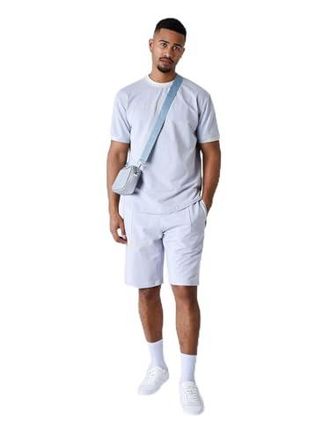 Project X Paris T-Shirt uni avec Bande Logo Bleu Glacier M