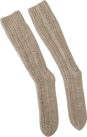 Dolce & Gabbana Beige Wool Knit Calf Long Women Socks Clothing