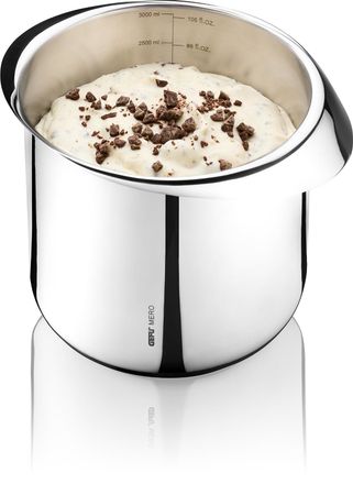 GEFU R&uuml;hrsch&uuml;ssel MERO 3 Liter - breite Ausgie&szlig;nase, ergonomischer Griff, Innenskalierung, rutschfester Boden, Edelstahl/Silikon