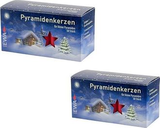 Ewa Lot de 100 Bougies Pyramides pour Sapin de No&euml;l Rouge 14 x 74 mm