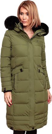 Navahoo Damen Winter-Mantel Steppmantel Winterjacke mit abnehmbarem Kunstfell B850 [B850-Fahmiy-Dusty-Olive-Gr.XXXL]