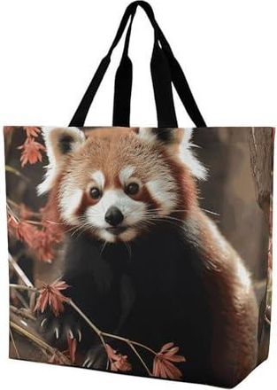 Generic Pandas Roux Sac Fourre Tout Imperm&eacute;able Tote Bag Pliable Sac &Agrave; Bandouli&egrave;re Pour Plage Quotidienne Gym