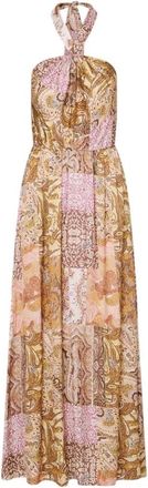 Liu Jo Femme, Robes, Multicolore, Taille: 40 FR Robe Maxi Satin&eacute;e Imprim&eacute;e