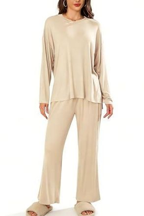 SHEKINI Ensemble Surv&ecirc;tement Femme 2 Pi&egrave;ces Loungewear &Eacute;l&eacute;gant Pyjama Manche Longue Pantalon Tenue D&eacute;contract&eacute; avec poches Hiver Pyjama Outfit Tracksuit Set