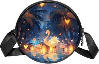 Generic Sac &agrave; bandouli&egrave;re Circle pour femme, petit sac &agrave; bandouli&egrave;re rose avec fermeture &eacute;clair, bretelles r&eacute;glables, sac &agrave; main rond d&eacute;contract&eacute; pour femmes 