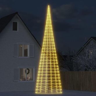 vidaXL LED-Weihnachtsbaum f&uuml;r Fahnenmast 3000 LEDs Warmwei&szlig; 800 cm vidaXL