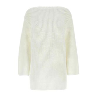 Ferragamo Femme, Pulls, Blanc, Taille: 36 FR Pull Overdimensionn&eacute; en Coton Blanc