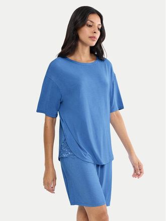 Triumph Pyjama Timeless Sensuality 10222627 Blau Relaxed Fit