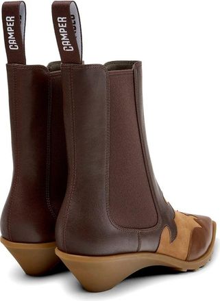 Camper Panelled Calf Leather Ankle Boot - Brown