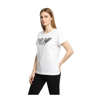 Emporio Armani Logo Mania Silver T-Shirt - - Tops - Damen - Wei&szlig; - XS