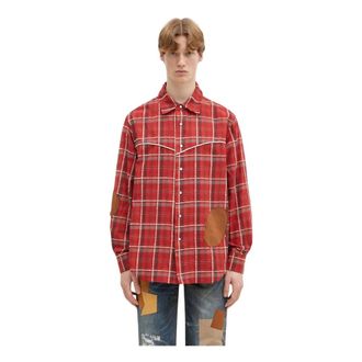 Andersson Bell Noah Patch Check Shirt - - Shirts - Herren - Rot - XL
