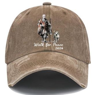 Generic Casquette de marche de la paix, casquette de baseball r&eacute;tro pour homme et femme, kaki, Taille unique