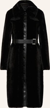 Patrizia Pepe Patrizia Pepe Kunstfell-Mantel Giubbotto Im Materialmix schwarz