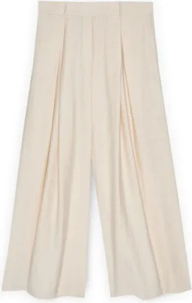 Fiorella Rubino Femme, Pantalons, Beige, Taille: 40 FR Pantalon palazzo &agrave; pinces