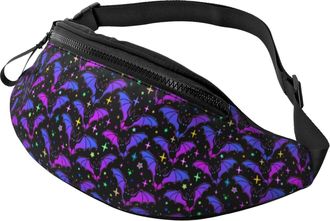 Generic Brusttasche Verstellbarer Bauchtasche Bunte Halloween-Fledermaus Multifunktionale Waist Fanny Pack F&uuml;r Aktivit&auml;ten Sport Herren 14X35Cm