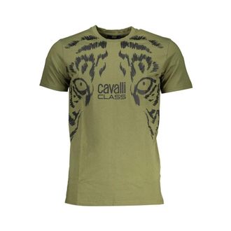 Cavalli Druck Logo Kurzarm Tee - - Tops - Herren - Gr&uuml;n - XL
