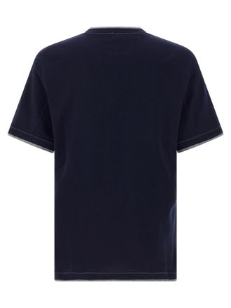 Brunello Cucinelli Mens Blue Cotton T-Shirt