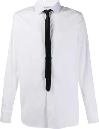 Neil Barrett Homme, Chemises, Blanc, Taille: M Chemise Boutonn&eacute;e avec D&eacute;tail de Cravate Int&eacute;gr&eacute;e