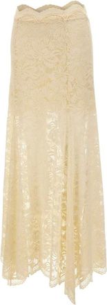 Paco Rabanne Femme, Jupes, Blanc, Taille: 38 FR Scalloped Lace Maxi Skirt
