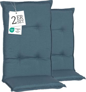 Beo Turin Hochlehner Gartenstuhl-Auflagen 2er Set | Waschbar bei 30°C | Atmungsaktive, UV-beständige Sitzkissen Outdoor | Made in EU, Öko-Tex Standard, 11