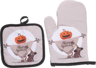 Cabilock 1 Set Ofenhandschuhe Deckeleinlagen Bot Slap Fritteusenbeständig Fleischwolf Küchenhandschuh Für Ofen Hitzehalter Halloween Kochen Backen Kollektion H