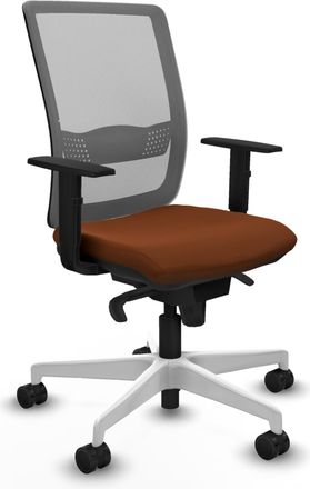 Piqueras y Crespo Schreibtisch Home Office Haches mit 1D-Armen, h&ouml;henverstellbare Lendenwirbelst&uuml;tze, ausgestattet mit 5 Positionen und injiziertem Schaumstoff, Grau/Br