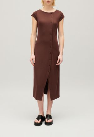 Claudie Pierlot Robe midi boutonn&eacute;e asym&eacute;trique noire