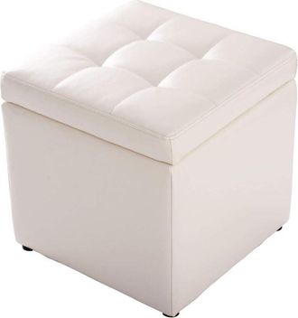 Costway Sitzhocker mit Stauraum, Sitzw&uuml;rfel aus Kunstleder, Sitzbox belastbar bis 300kg, Polsterhocker mit Deckel, Aufbewahrungsbox 40x40x40cm