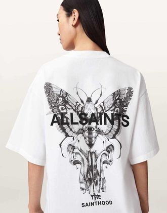 AllSaints Halis Amelie - T-Shirt in optischem Wei&szlig;