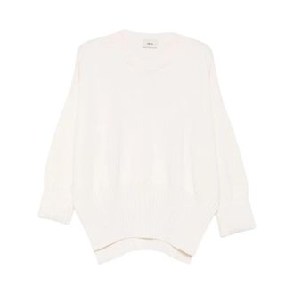 Akep Pullover mit aufgesetzten B&uuml;ndchen - - Knitwear - Damen - Wei&szlig; - S