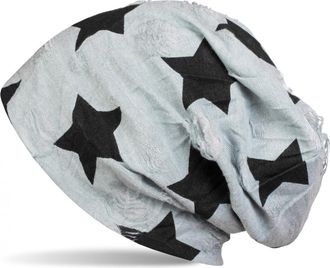 styleBREAKER M&uuml;tze Beanie mit Sterne & Punkte Muster