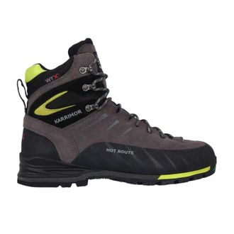 Karrimor Hot Route Wanderstiefel f&uuml;r Herren, Leder, Wasserfest (Holzkohle/Limone)