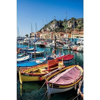 Ceanothe Tableau sur toile bateaux port de Nice 45x65 cm D&eacute;coration Murale Art D&eacute;coratif Muraux Peinture Imprim&eacute;e en HD Salon Chambre Bureau Bois de For&ecirc;t FSC 