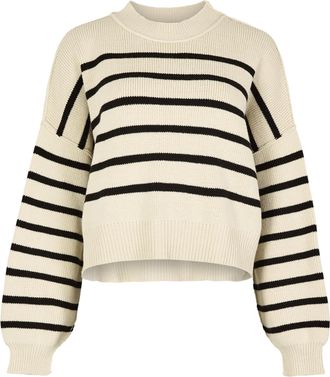 Apricot Oversized Stripe Fluffy Jumper