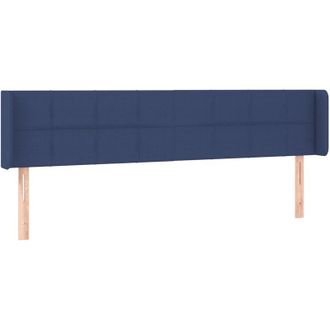 vidaXL Kopfteil mit Ohren Blau 203x16x78/88 cm Stoff Vidaxl