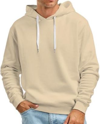 Generic Sweat a Capuche Homme Sweatshirt Hooded Sweats &agrave; Capuche Homme Oversize avec Impression Lettre et sans Poches pour lHiver