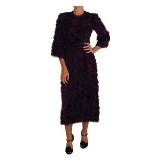 Dolce & Gabbana Fringe Midi Etuikleid - - Dresses - Damen - Lila - S