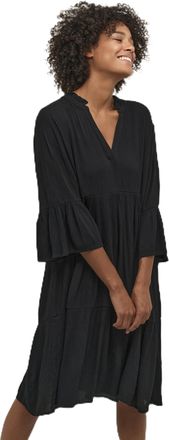 Kaffe Kleid KAmarianah Damen Kleid 3/4 Arm A-Linie Freizeitkleid R&uuml;schenkleid 38, Black Deep 38