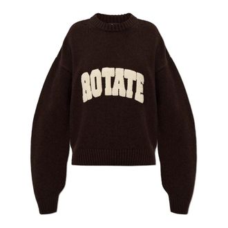 Rotate Wollpullover mit Logo - - Knitwear - Damen - Braun - XS