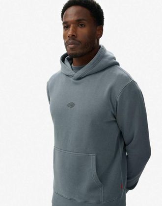Superdry Sweat &agrave; capuche et micro logo - Bleu orageux