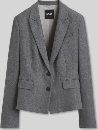 HUGO BOSS Regular Fit Kurzblazer aus Wolle mit Gehschlitz