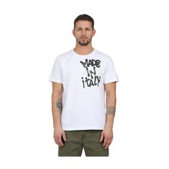 Dondup Jersey T-Shirt mit Aufdruck - - Tops - Herren - Wei&szlig; - L