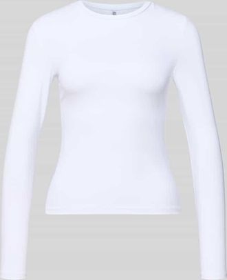 Pieces Slim Fit Langarmshirt mit Rundhalsausschnitt Modell LULA