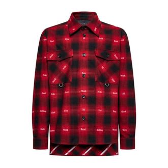 John Richmond Hemd mit Karomuster und Brusttaschen - - Shirts - Herren - Rot - XS